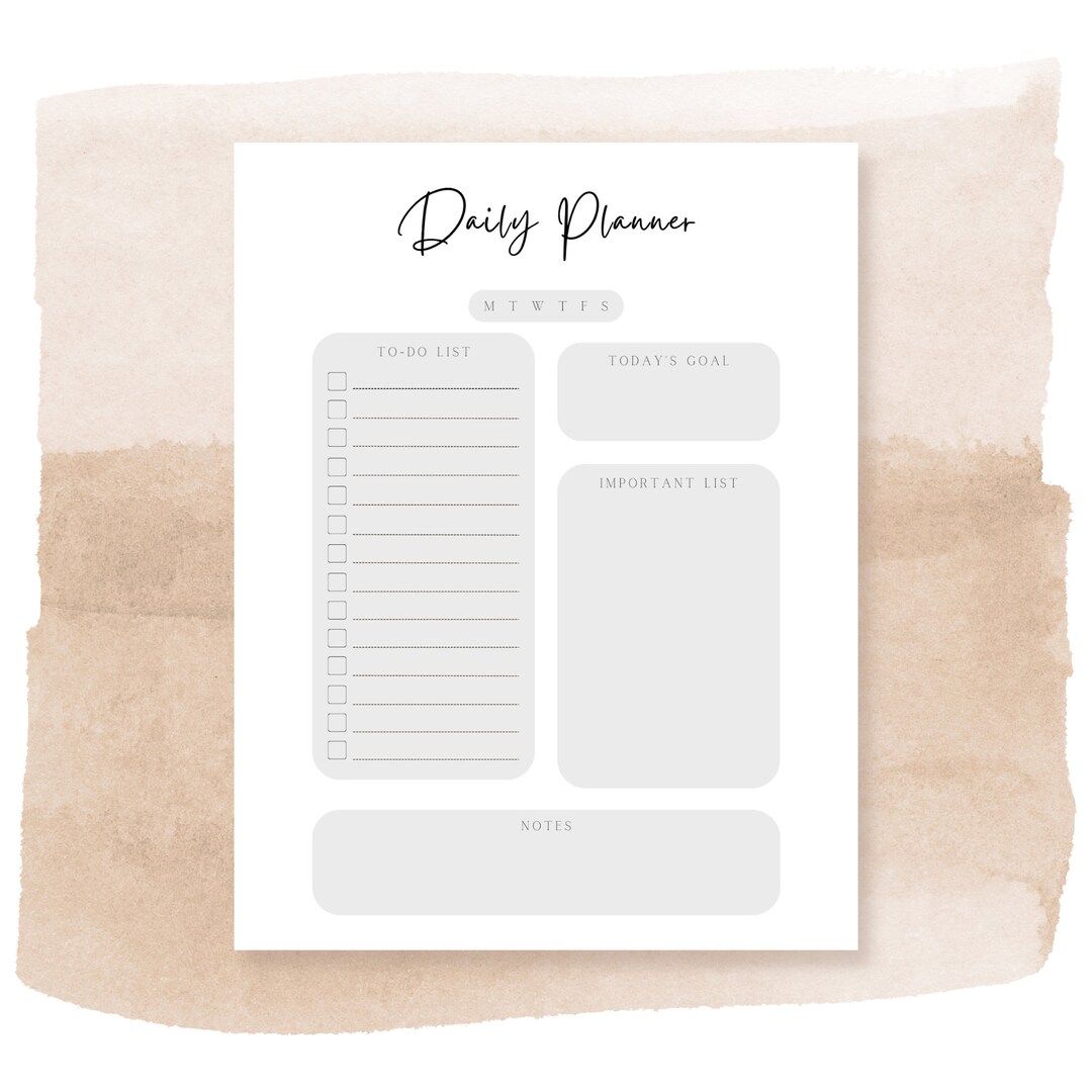 Daily Planner | Instant Download | Minimalist Daily Planner | 8.5x11 ...