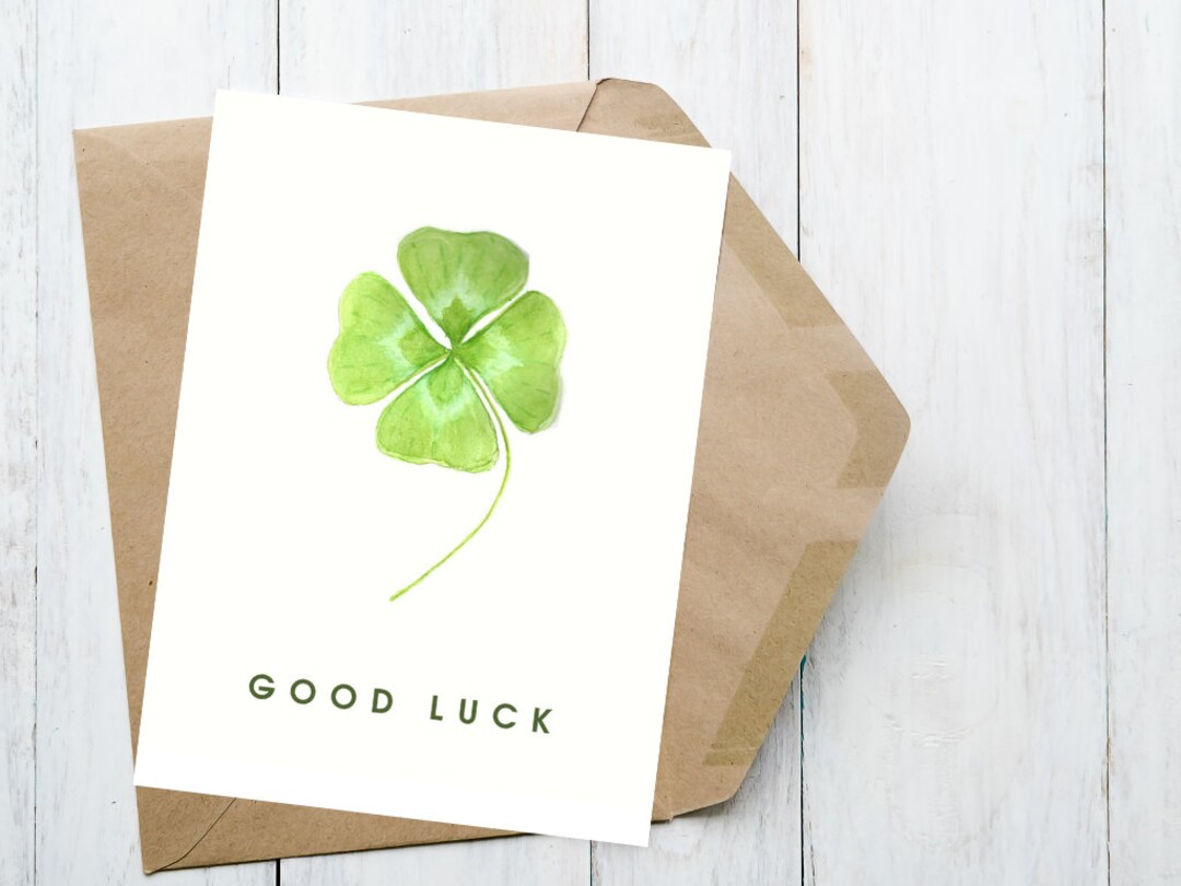 Handmade Good Luck Card for Any Occassion With Lucky Charm Clover for ...
