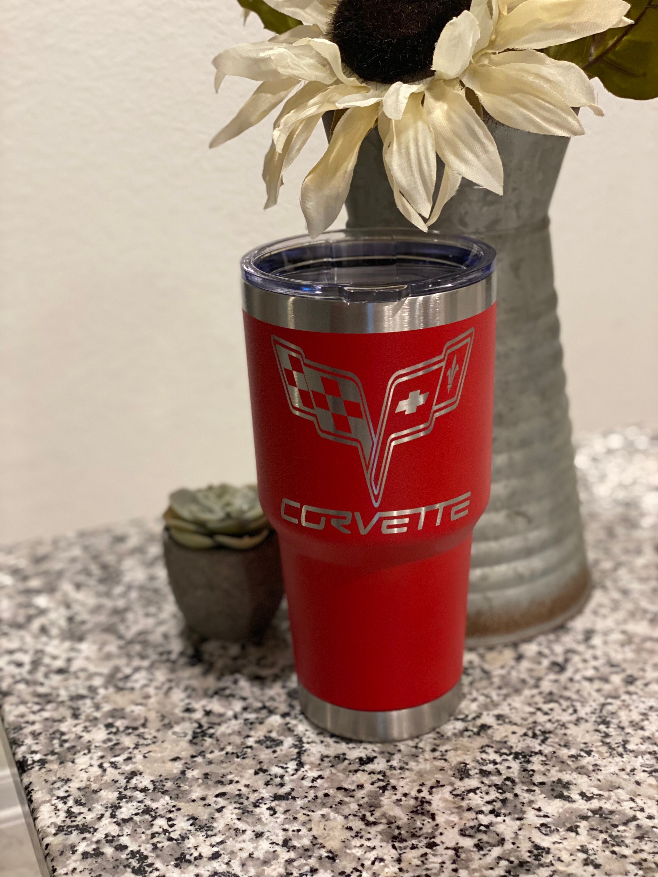 Corvette C6 Wings With Corvette Lettering Designs 30oz Tumbler. Laser ...