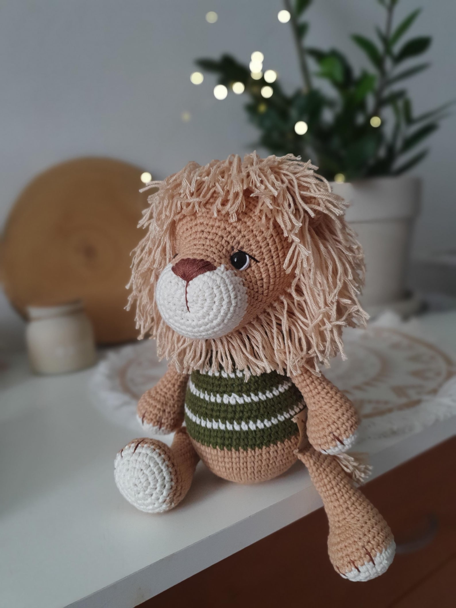 Crocheted Lion Plush Toy: Fluffy Mane, Nursery Decor - Etsy