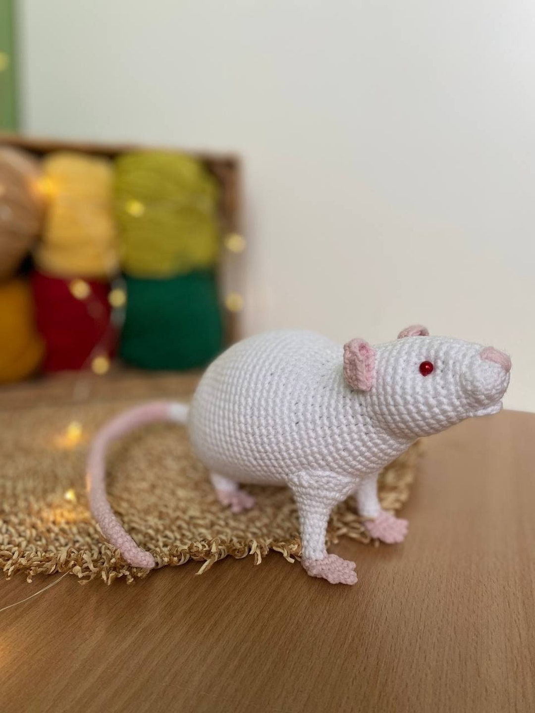 Knitted White Rat Toy Rat Like a Real One Toy Little Rat - Etsy