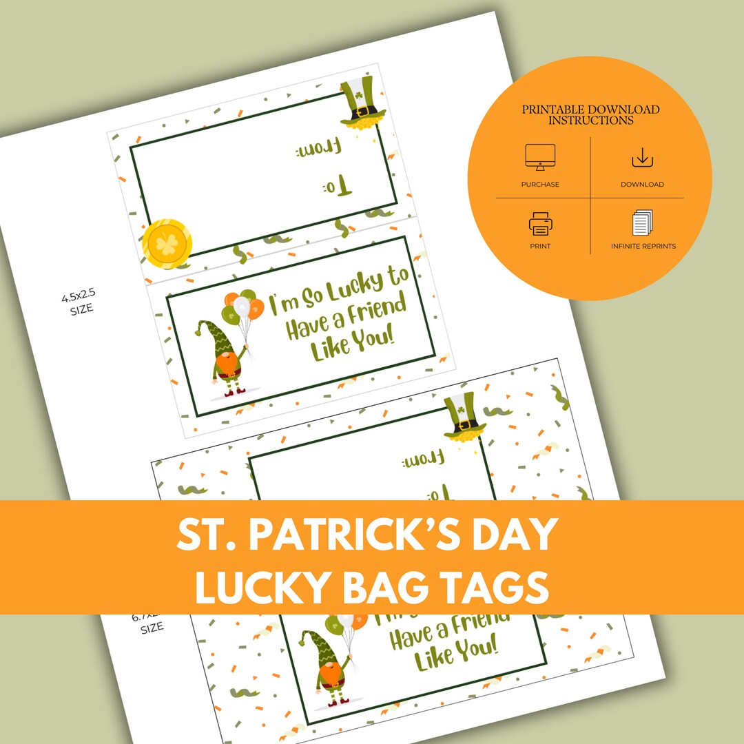St Patrick’s Day Leprechaun Lucky Bag Tags | Holiday Leprechaun Sweet ...