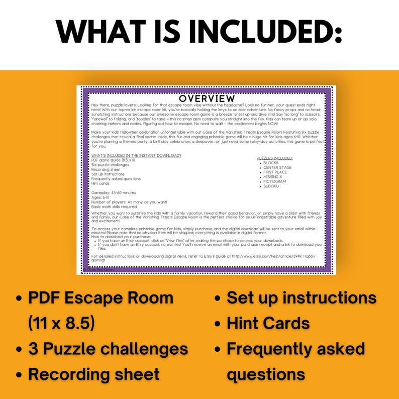 Halloween Escape Game – Case of the Vanishing Treats Party Game – 6 ...