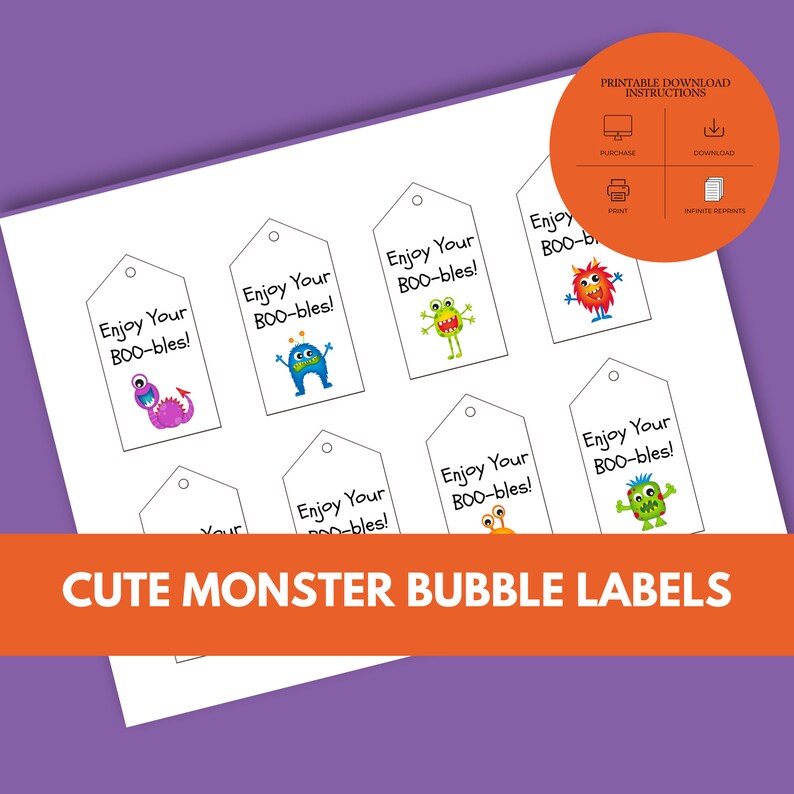 Cute Monster Halloween Boo-bles | Bubbles Halloween Favor | Non-food ...