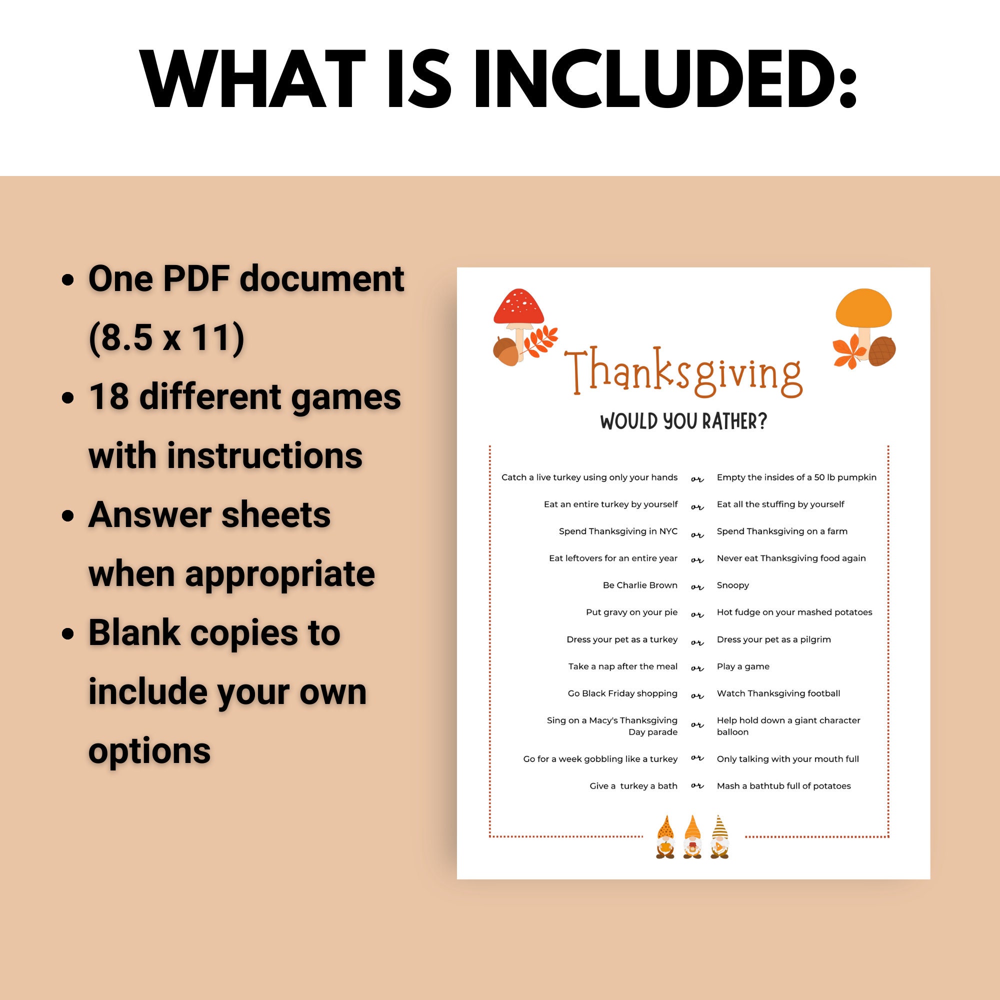 Thanksgiving Party Games for Kids | Kids Thanksgiving Party Game Bundle ...