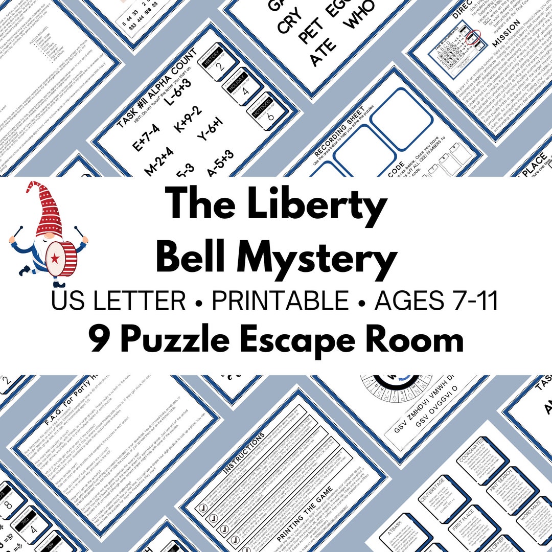 Fourth of July Escape Game – Liberty Bell Mystery Party Game – 9 Puzzle ...
