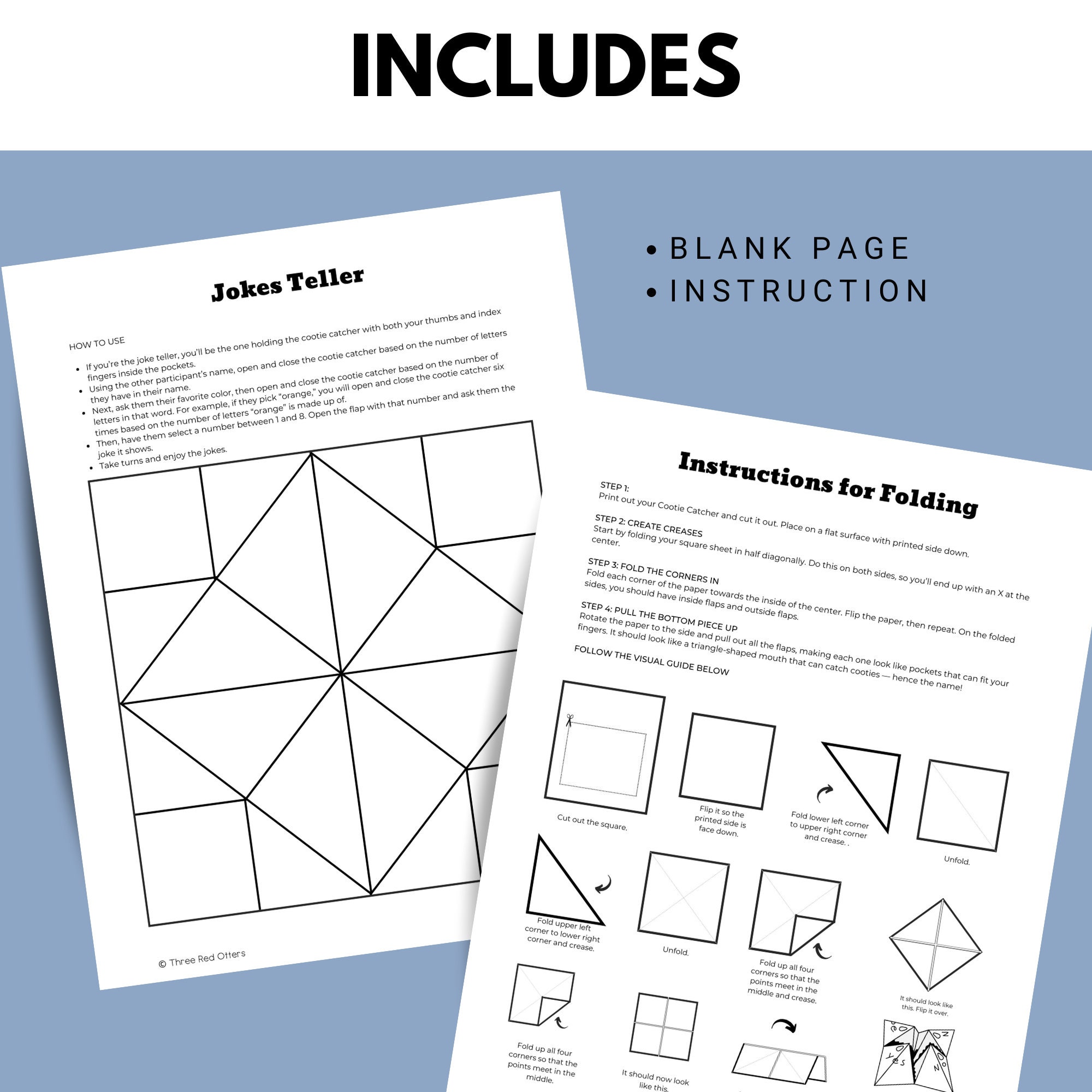 Fourth of July Cootie Catcher With Jokes Bundle | Three Patriotic ...