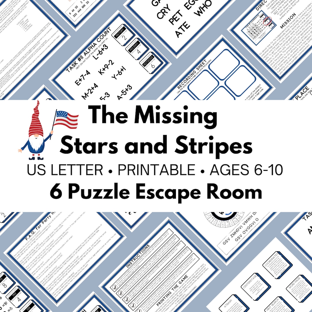 Fourth of July Escape Game – Missing Stars and Stripes Party Game – 6 ...