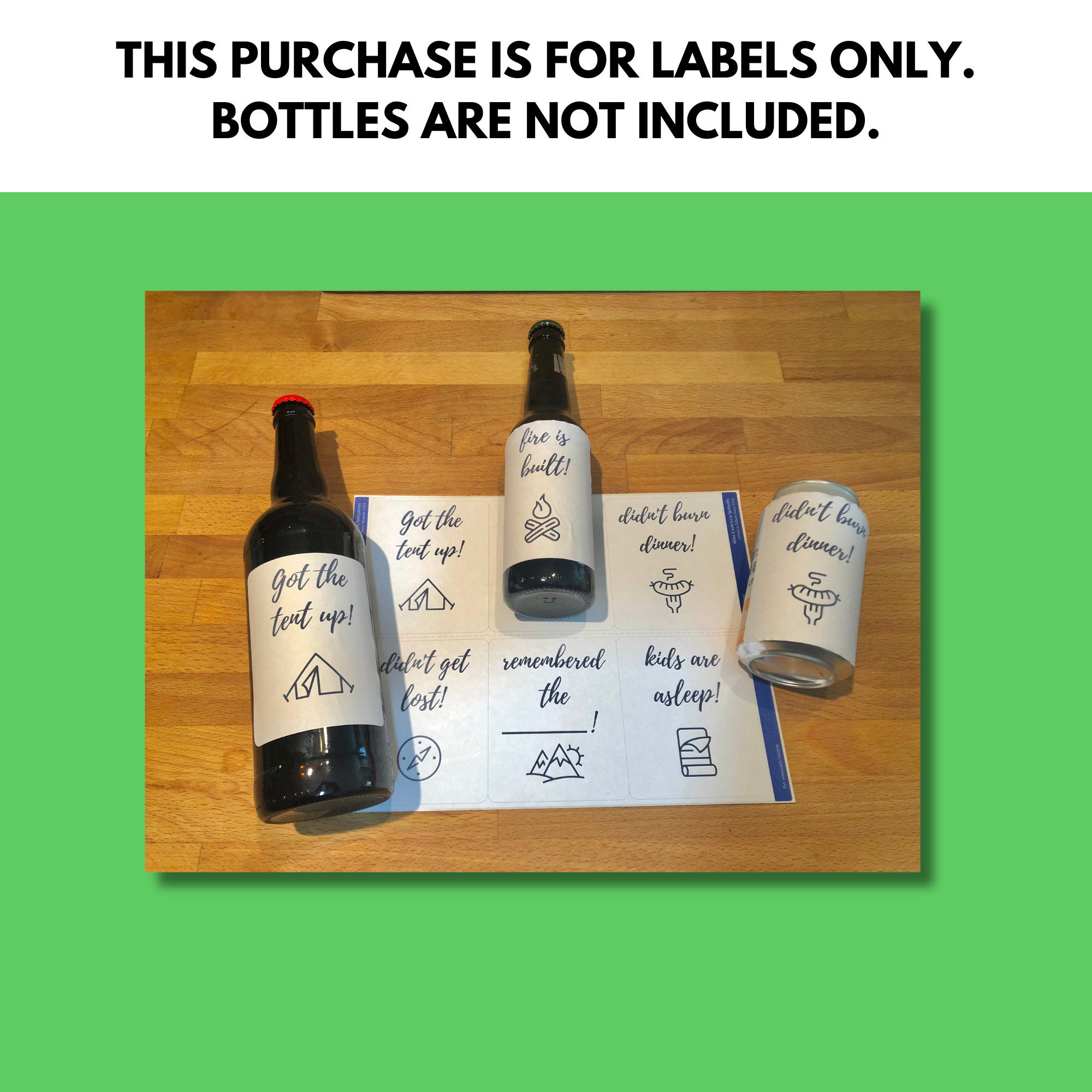 Printable Camping Beer Labels - Funny Labels for Beer - Funny Camping ...