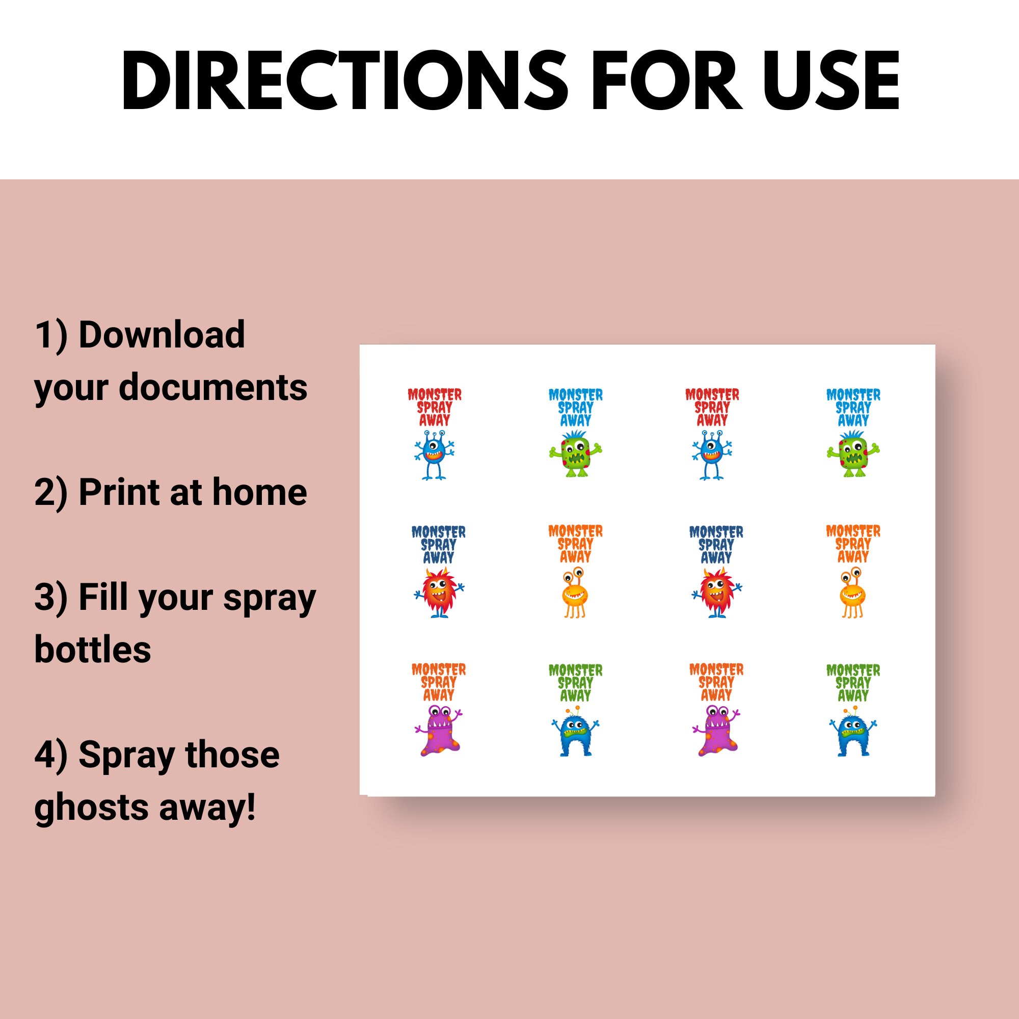 Cute Ghost Spray Away | Get Rid of Ghosts Spray Labels | Scare Those ...