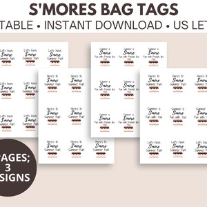 Summer Smores Favor Labels Smores Favor Kits Smores - Etsy