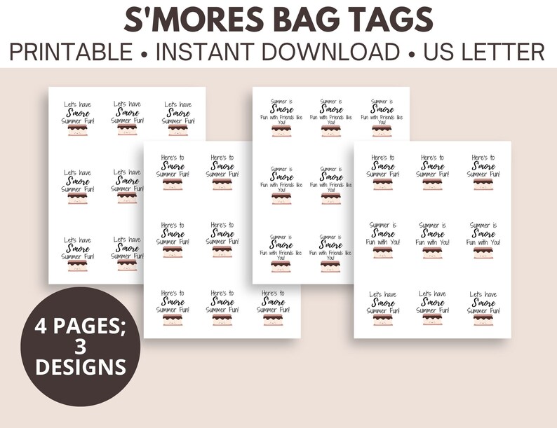 Summer Smores Favor Labels Smores Favor Kits Smores - Etsy