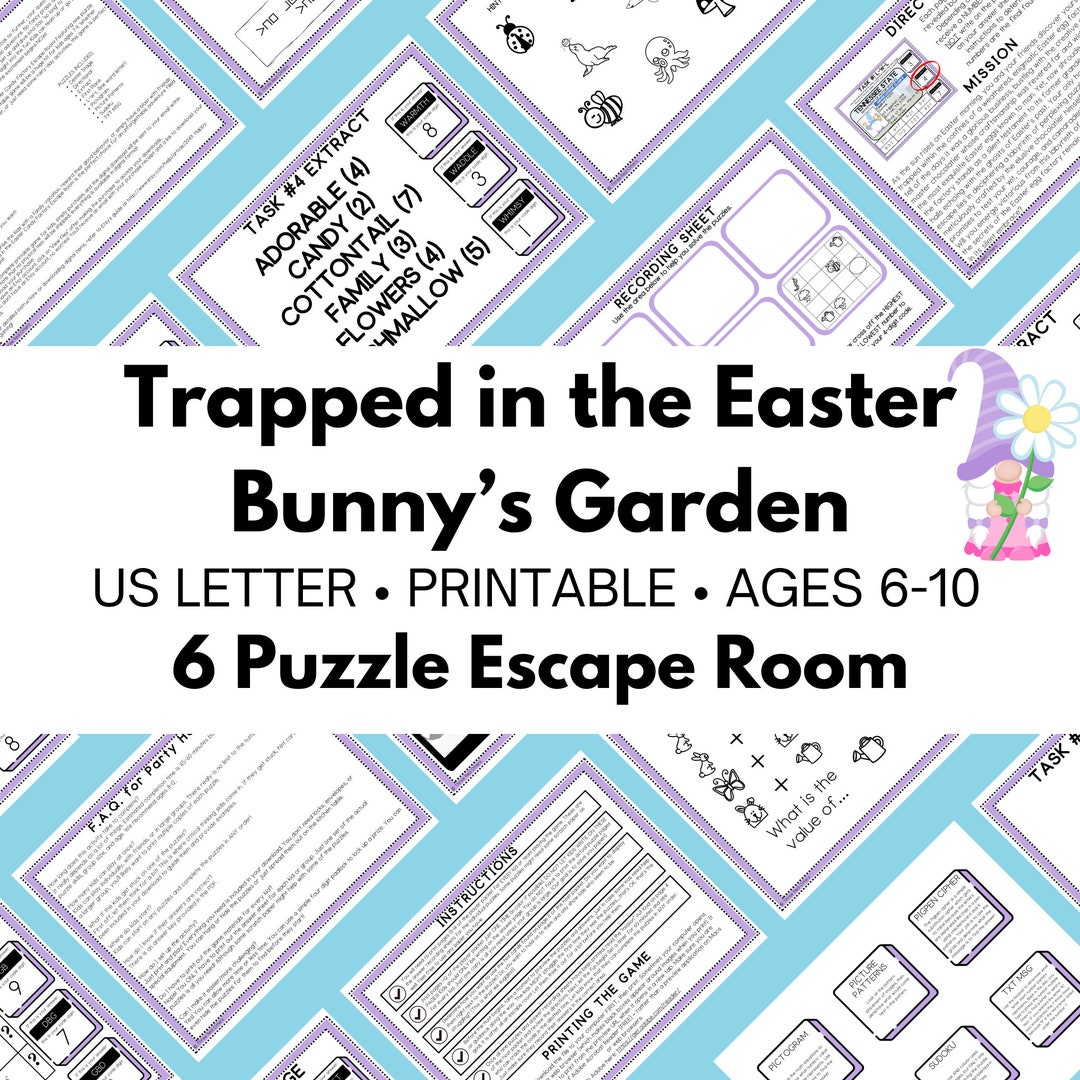 Easter Escape Game – Trapped in the Easter Bunny Garden Party Game – 6 ...