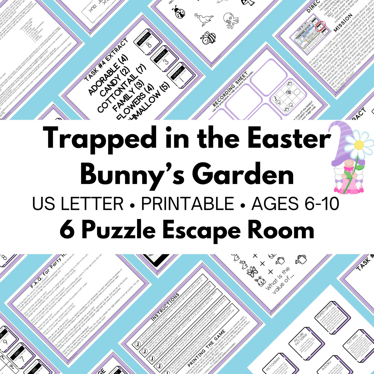 Easter Escape Game – Trapped in the Easter Bunny Garden Party Game – 6 ...