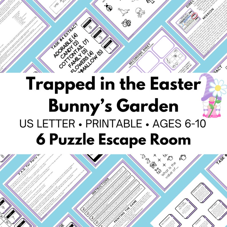 Easter Escape Game – Trapped in the Easter Bunny Garden Party Game – 6 ...