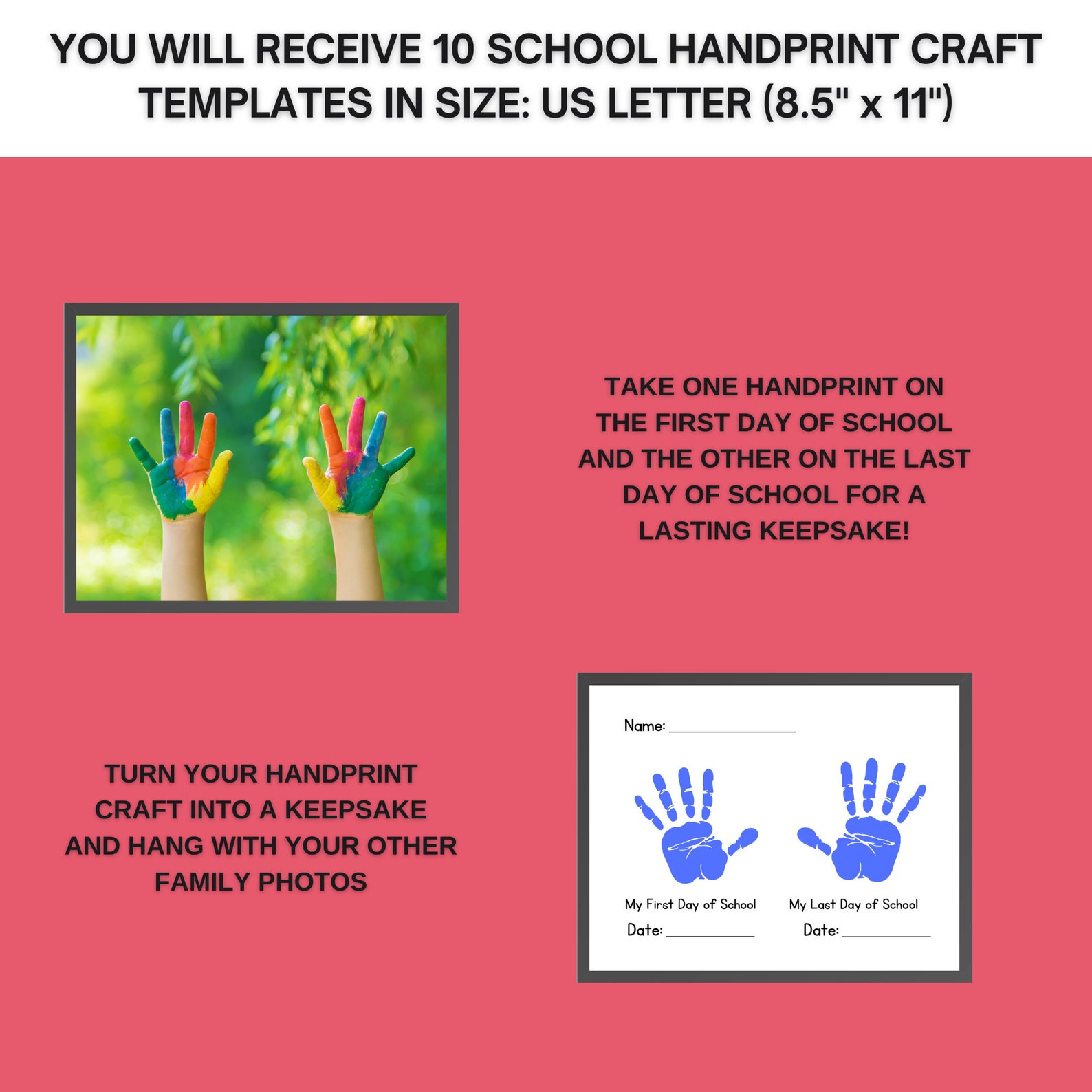 Back to School Handprint Art Bundle | First Day of School Activity ...