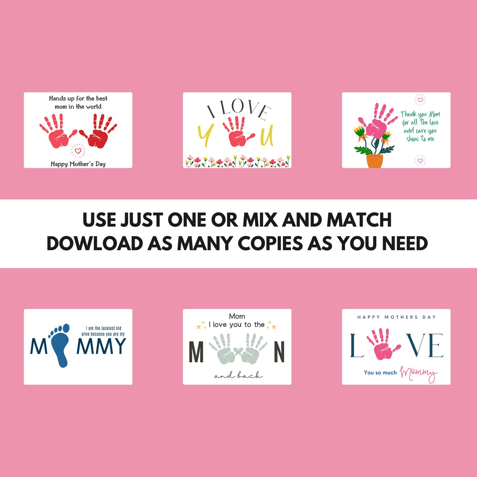 Mothers Day Handprint Art Mega Bundle Mothers Day Activity Mothers Day ...