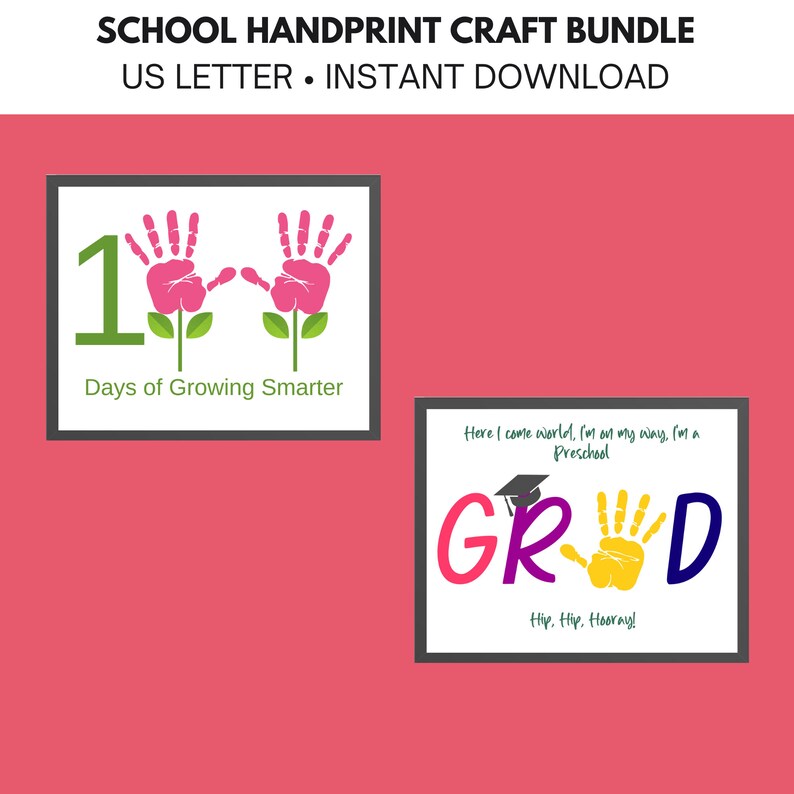 Back to School Handprint Art Bundle | First Day of School Activity ...