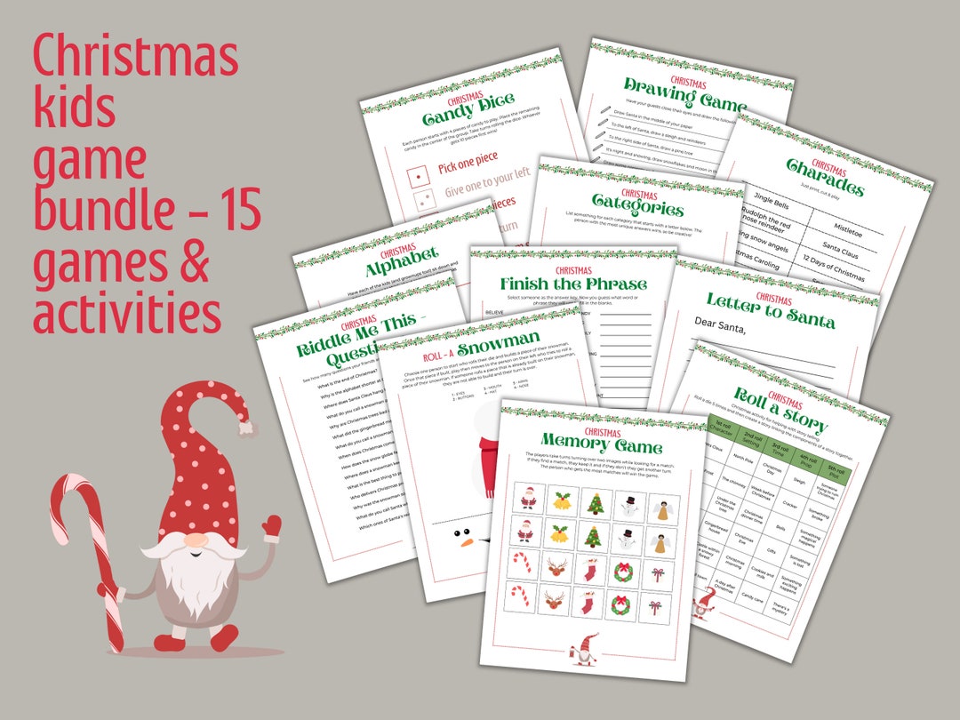 Santa Gnome Party Games for Kids Kids Christmas Party Game - Etsy