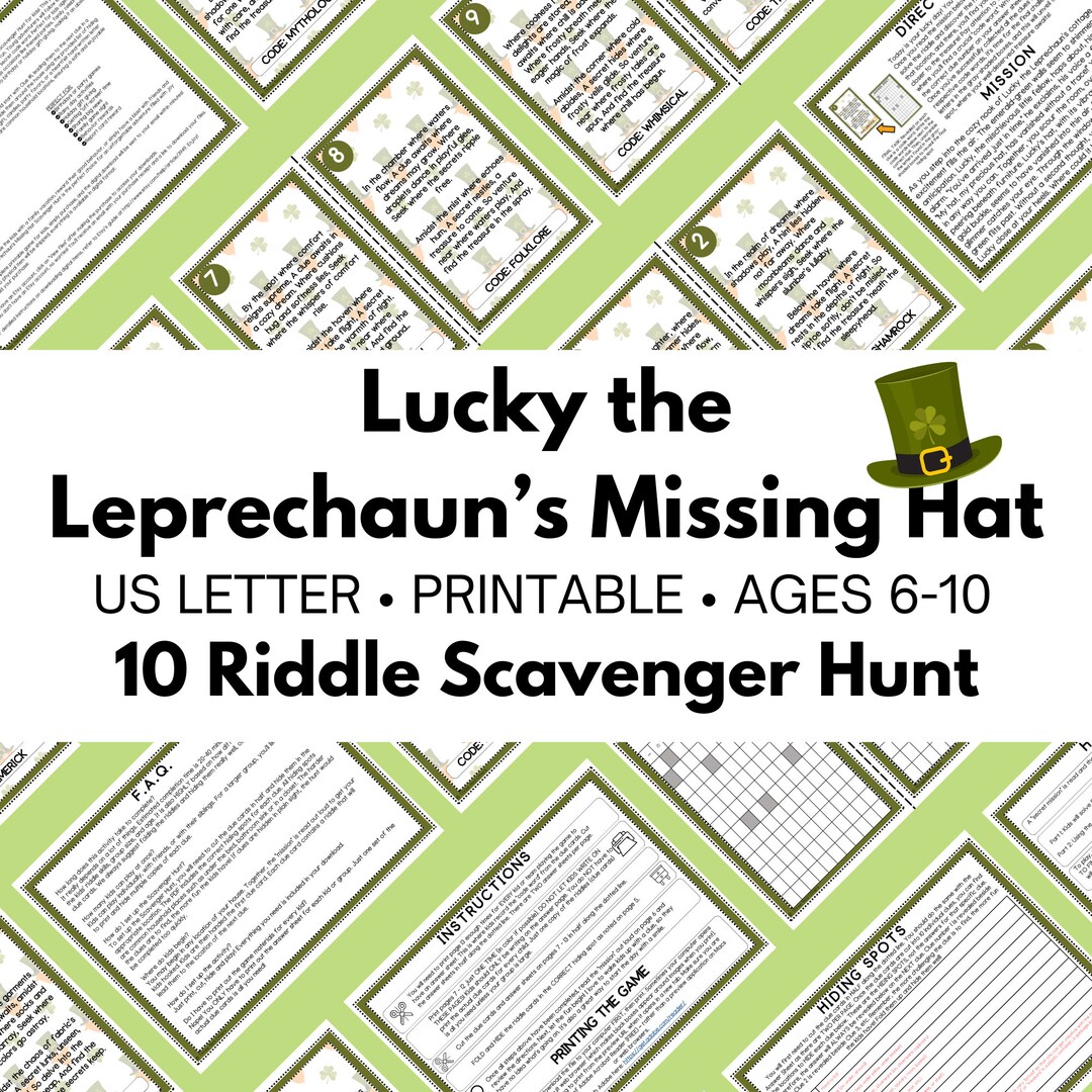 St Patrick’s Day Treasure Hunt – Lucky Leprechaun’s Missing Hat Party ...