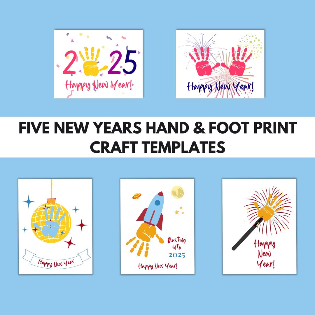 2025 New Year Handprint Art New Year Activity Handprint Crafts ...