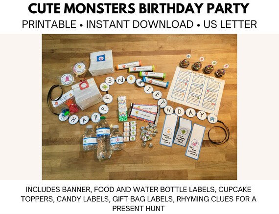 Cute Monster Birthday Party Non-scary Monster Birthday - Etsy