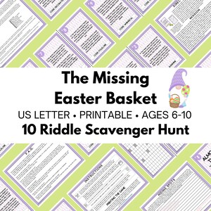 Easter Treasure Hunt – Missing Easter Basket Party Game – 10 Riddle ...