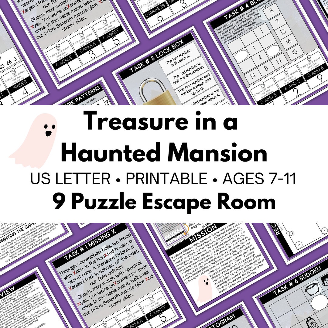 Kid Friendly Escape Game Treasure in a Haunted Mansion Treasure Hunt ...