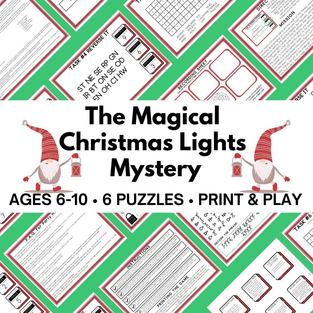 Christmas Escape Game - Magical Christmas Lights Party Game - 6 Puzzle ...