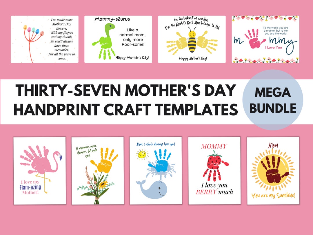 Mothers Day Handprint Art Mega Bundle Mothers Day Activity - Etsy