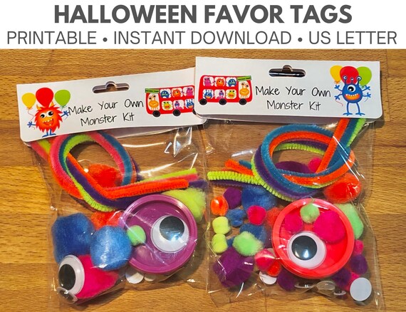 Cute Monster Halloween Make a Monster Halloween Favor - Etsy