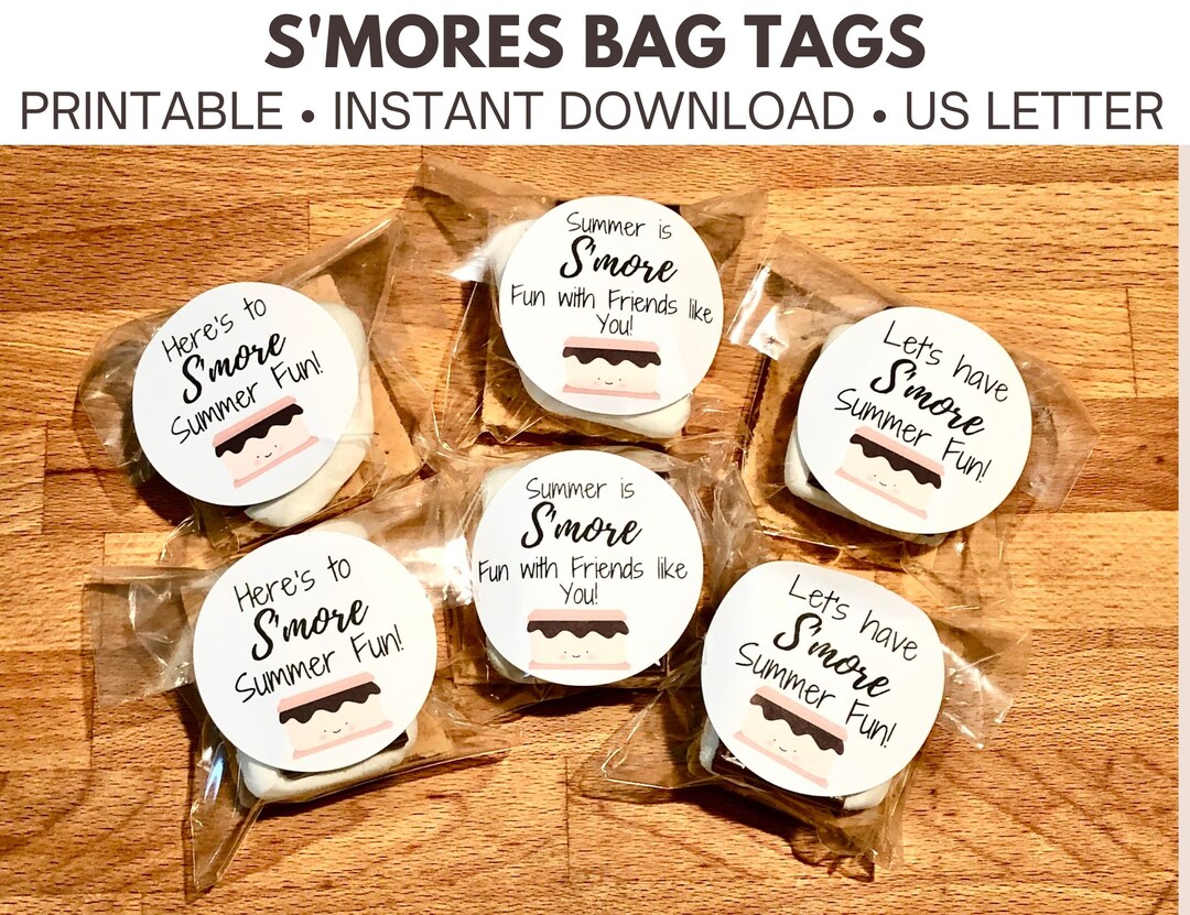 Summer Smores Favor Labels Smores Favor Kits Smores Favor Bags Instant ...