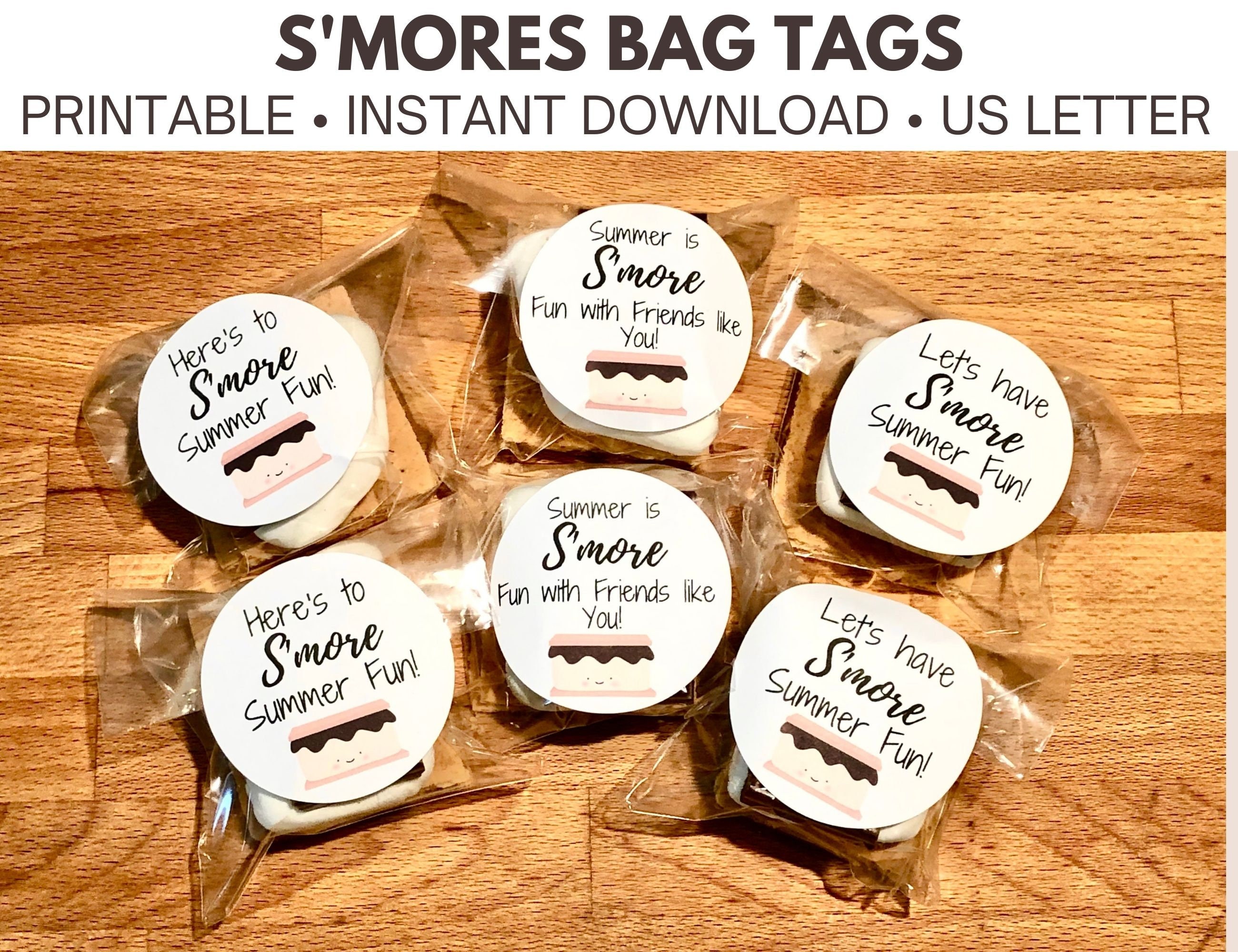 Summer Smores Favor Labels Smores Favor Kits Smores Favor Bags Instant ...
