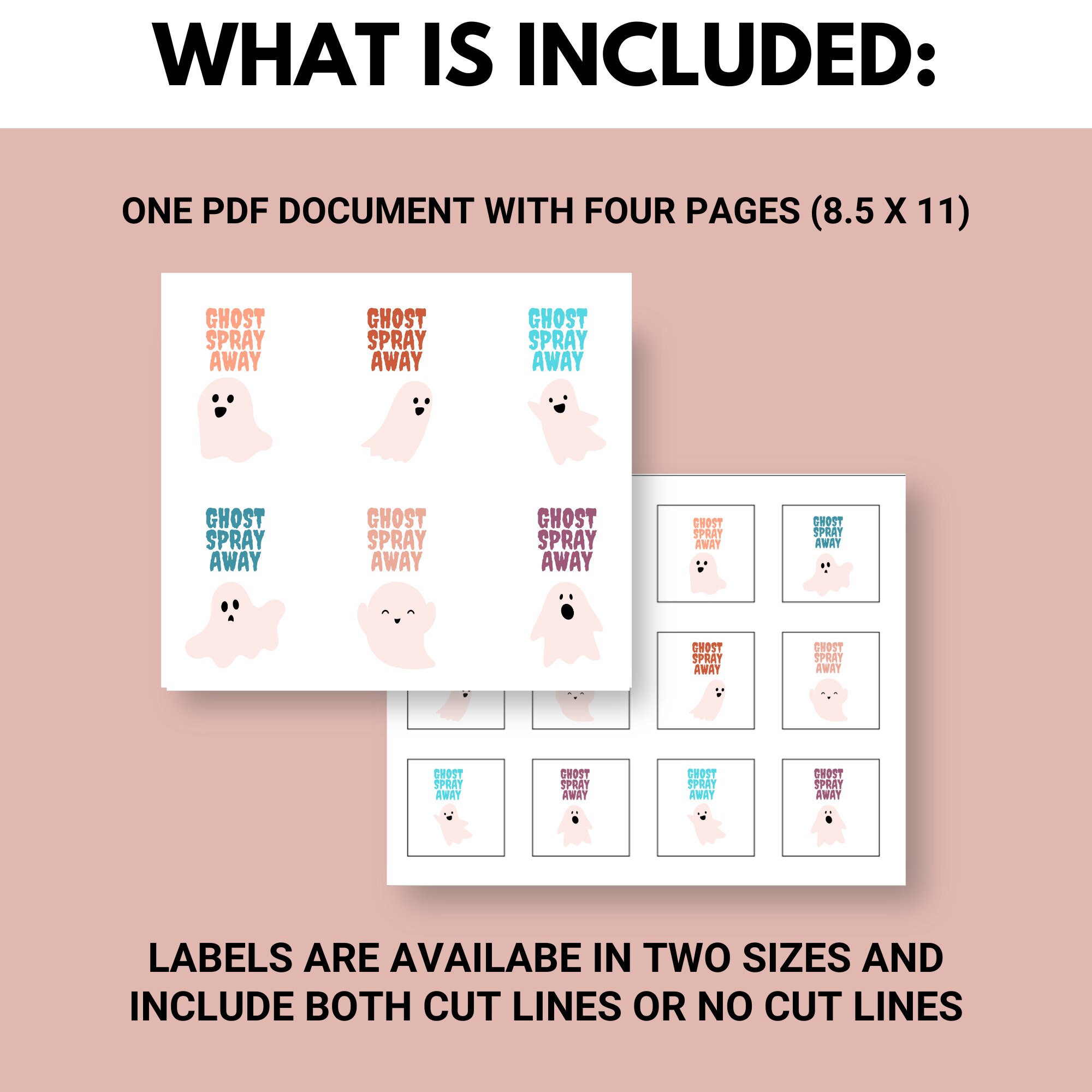 Cute Ghost Spray Away | Get Rid of Ghosts Spray Labels | Scare Those ...