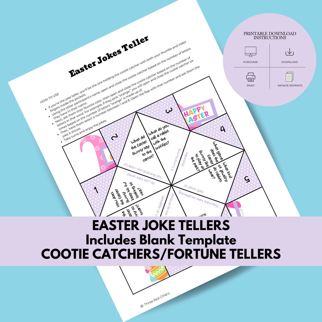 Easter Cootie Catcher With Jokes Bundle | Three Fortune Tellers With ...
