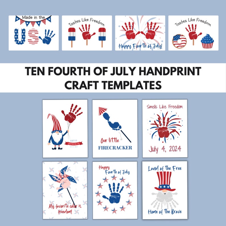 Fourth of July Handprint Art Bundle | Fourth of July Activity | Fourth ...