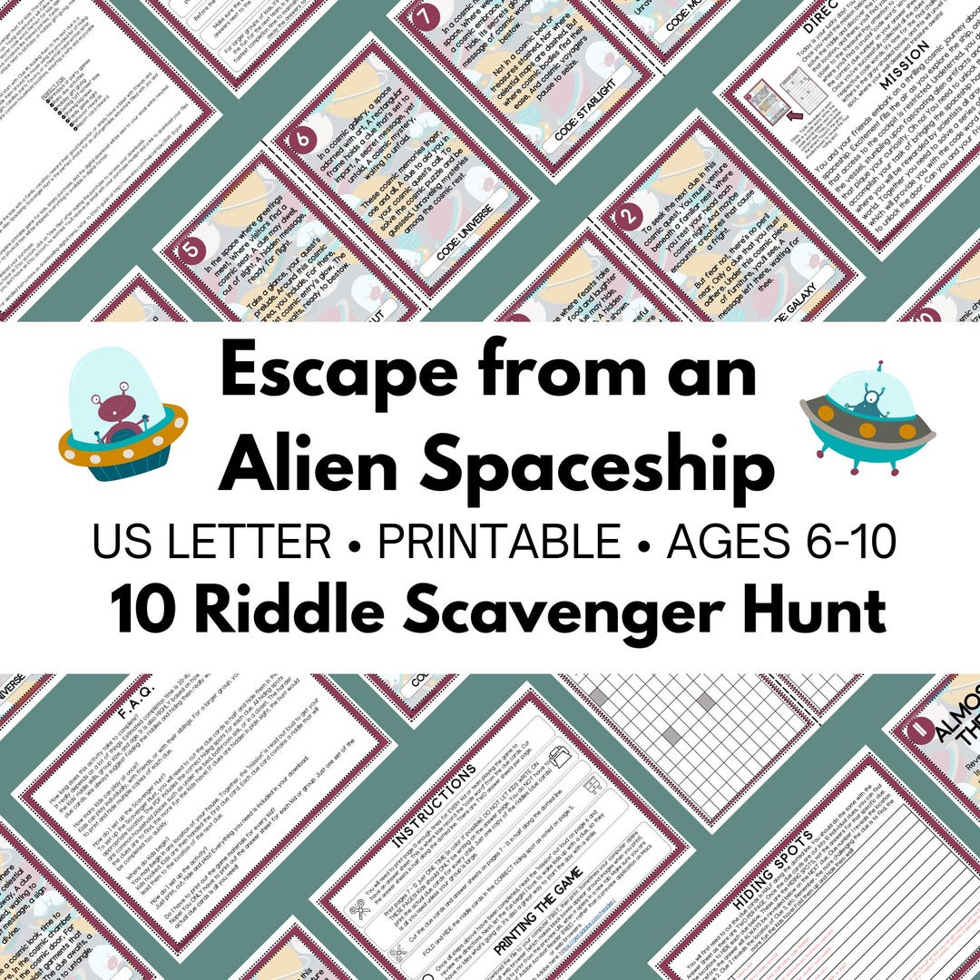 Kid Friendly Escape Game - Alien Spaceship Treasure Hunt – Escape the ...