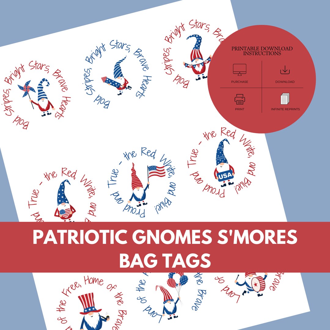 Patriotic Gnomes S’mores Kits | Fourth of July S’mores Kits | Memorial ...