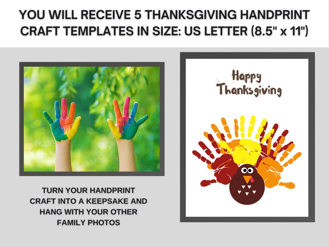 Thanksgiving Handprint Art Thanksgiving Activity Handprint - Etsy