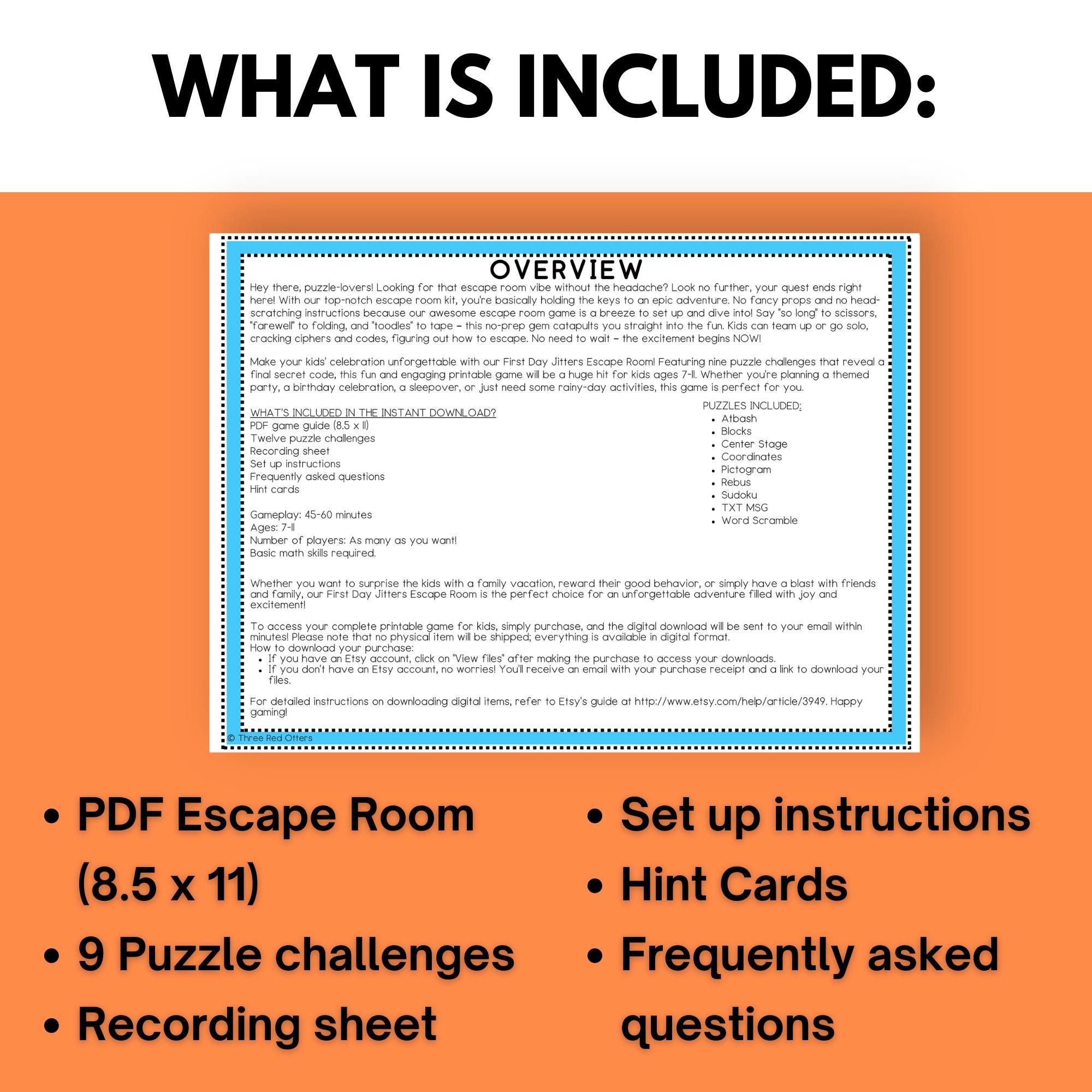 Back to School Escape Game – First Day Jitters Party Game – 9 Puzzle ...