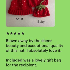 Knit Strawberry Fruit Hat; Adult, Toddler, Baby Caps; Mommy and Me ...