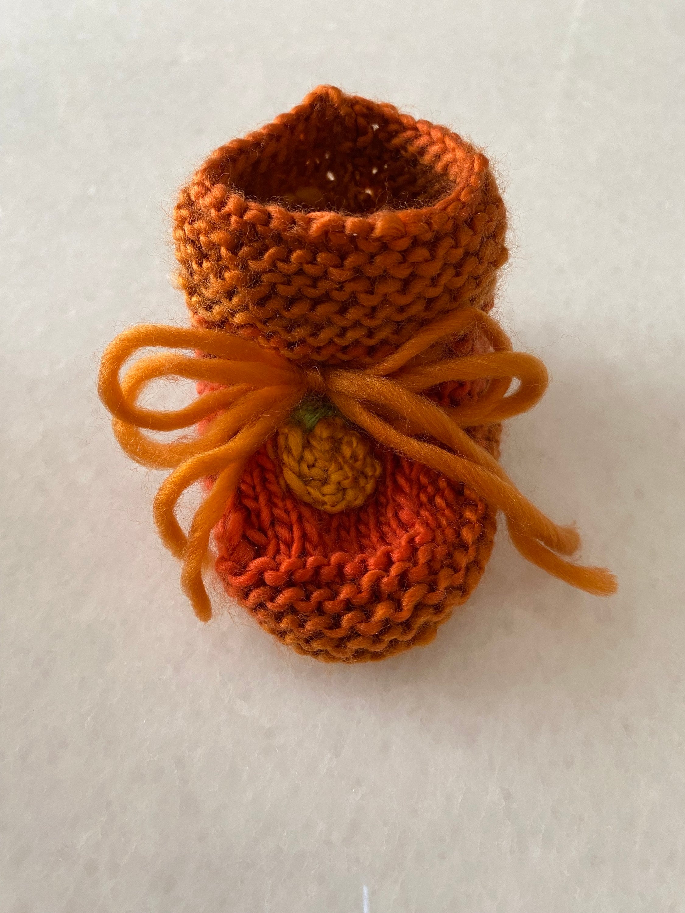 Lemon and Mango Hand Knit Baby Hat and Booties; Cap, Beanie; Crib Shoes ...