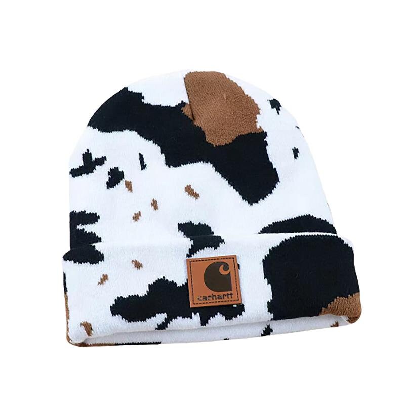 Cow Print Beanie Hats for Women Men Warm Knithat Animal Print Beanies ...