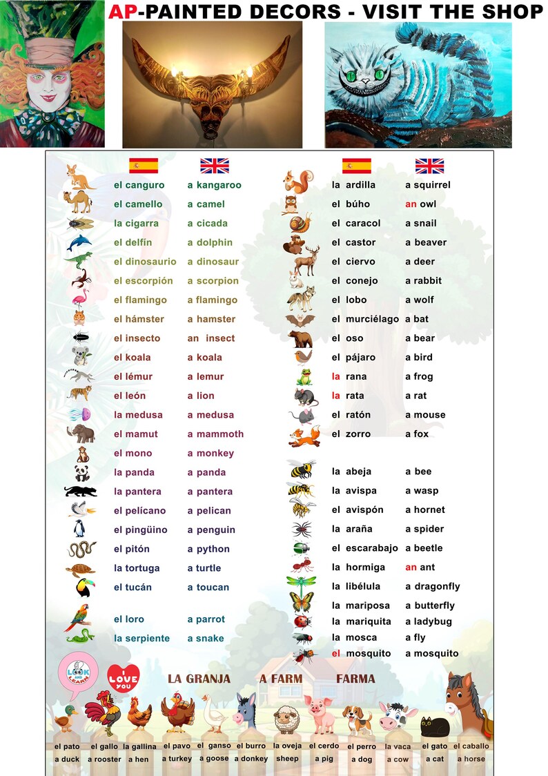 Animals English Spanish , Animales Salvajes, Animals for Kids, Animales ...