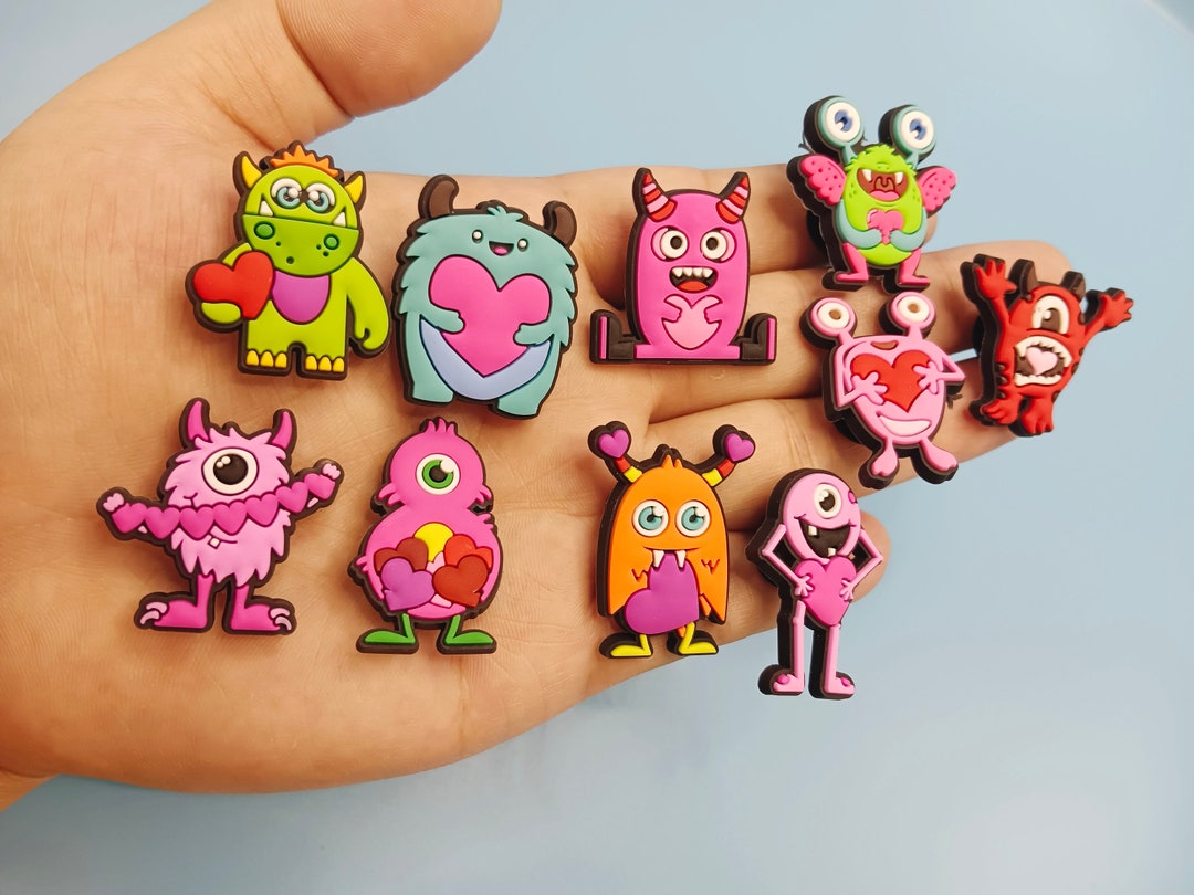 10pcs Cartoon Croc Charmscute Monster Shoe Decor, Valentine's Day Pins ...