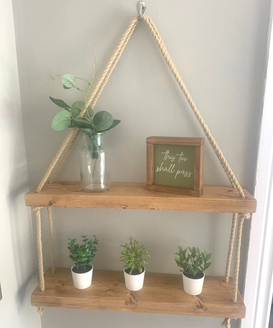 Hemp Hanging Shelves Wall Decor Bohemian Decorative - Etsy UK