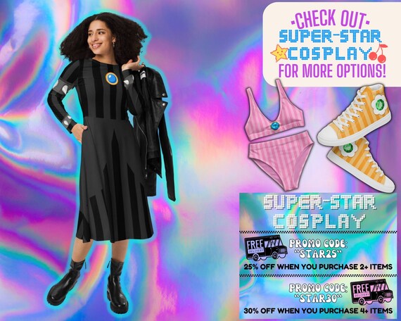 BOWSETTE COSPLAY DRESS All-over Print Long Sleeve Midi Dress - Etsy