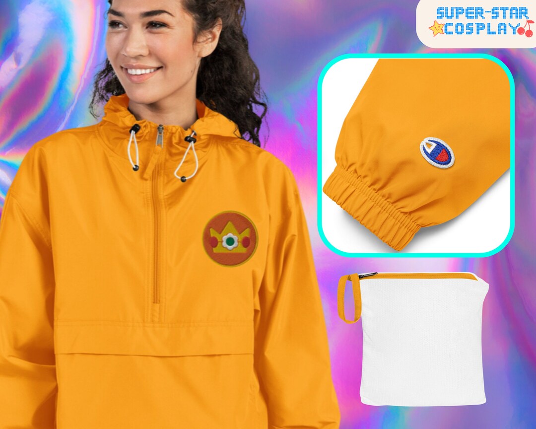 DAISY COSPLAY Embroidered Champion Packable Jacket, White Daisy ...