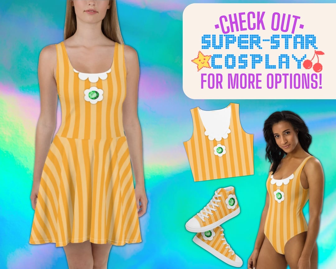 DAISY COSPLAY COSTUME, Daisy Skater Dress, Orange Princess Outfit for ...