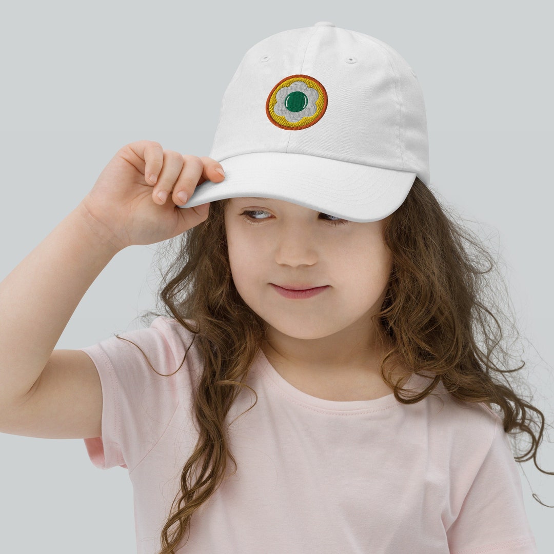 Youth Sized DAISY Baseball Cap, Embroidered Patch, Orange Princess Hat ...